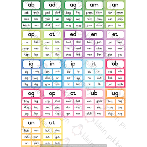 Word Families Set